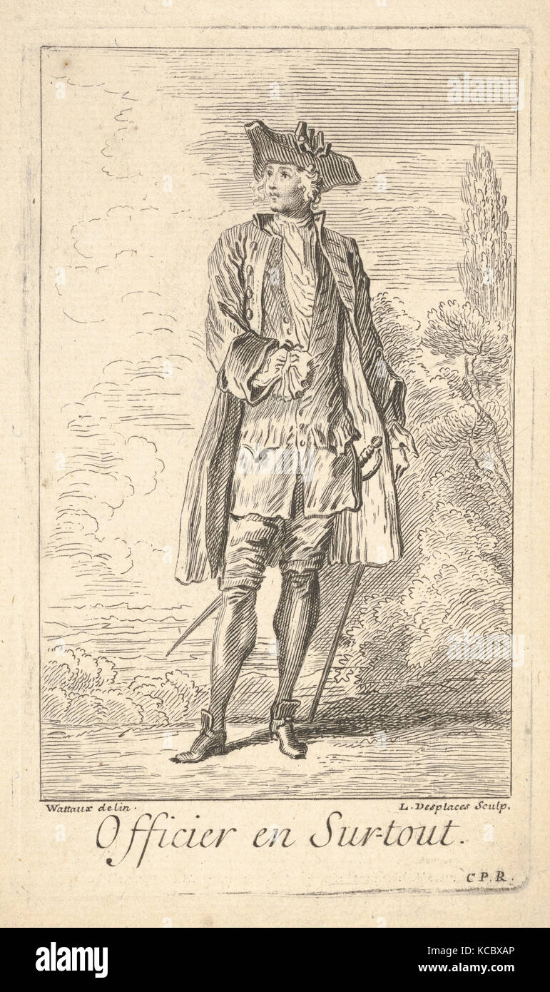 Man in officer's dress, with sword hanging at left hip, shown in ...