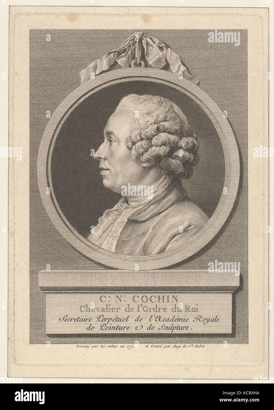 Portrait of Charles-Nicolas Cochin II, Augustin de Saint-Aubin, 1771 ...
