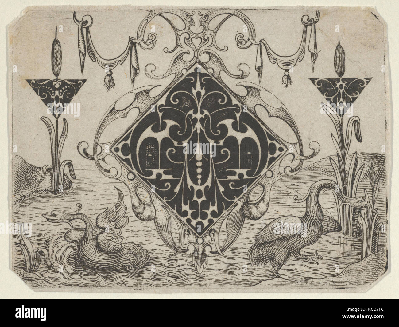 Lozenge-shaped Pendant and Two Triangular Motifs in a Riverscape, 1622 ...