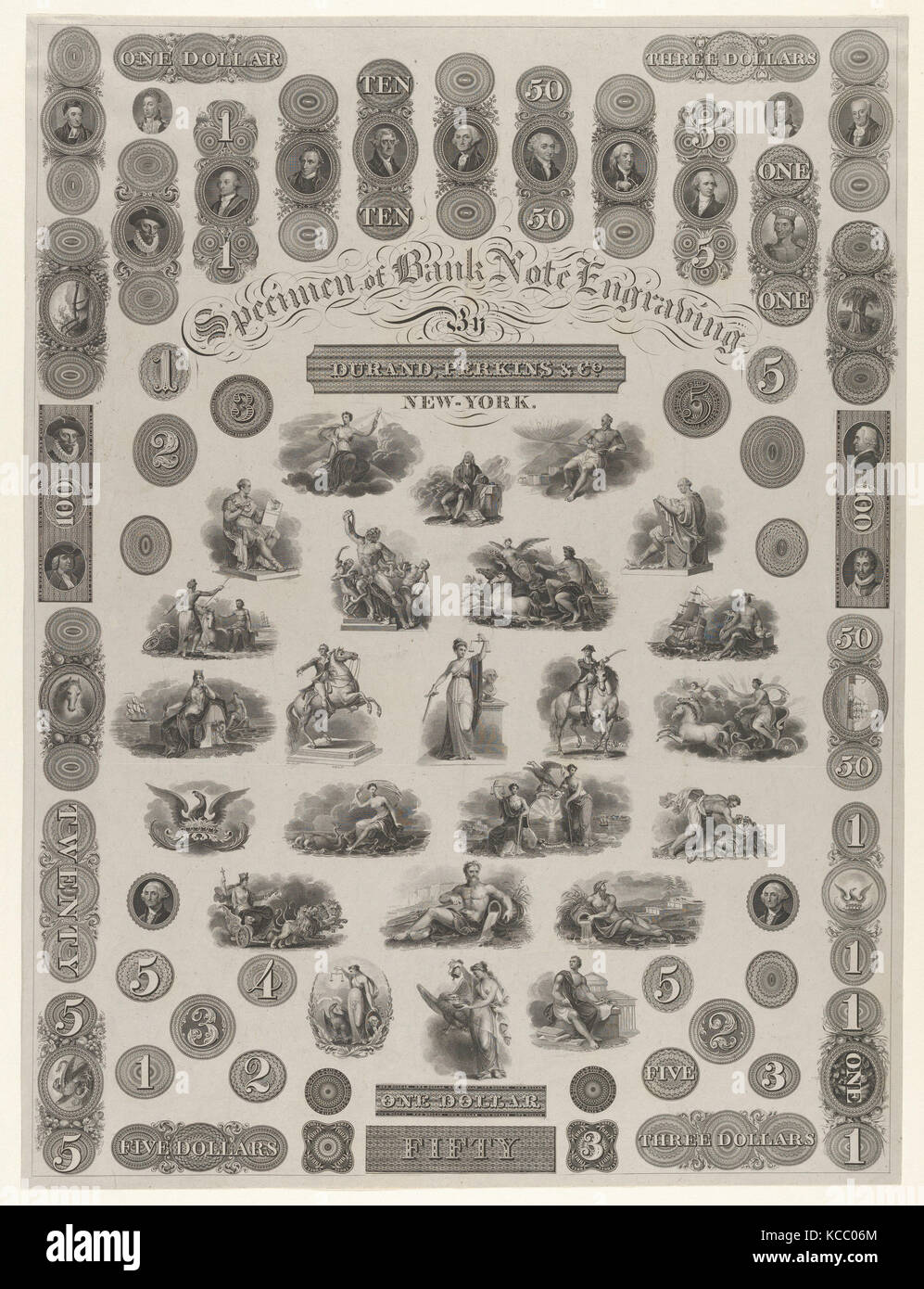 Specimen sheet of bank note engraving hi-res stock photography and ...