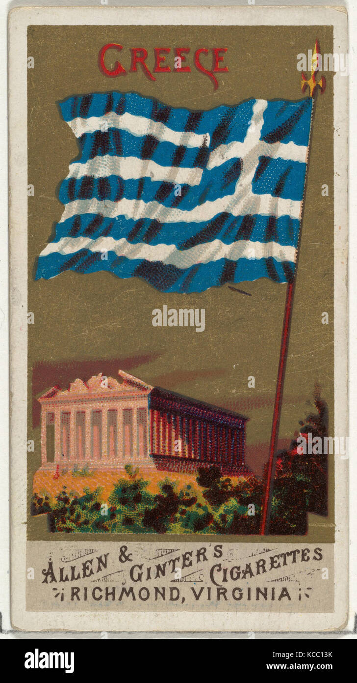 Greece, from Flags of All Nations, Series 1 (N9) for Allen & Ginter ...