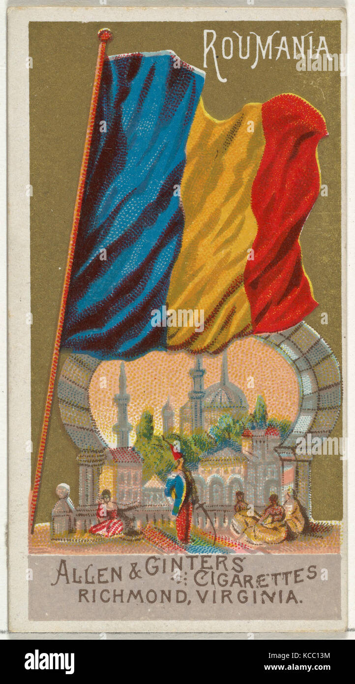 Romania, from Flags of All Nations, Series 1 (N9) for Allen & Ginter ...