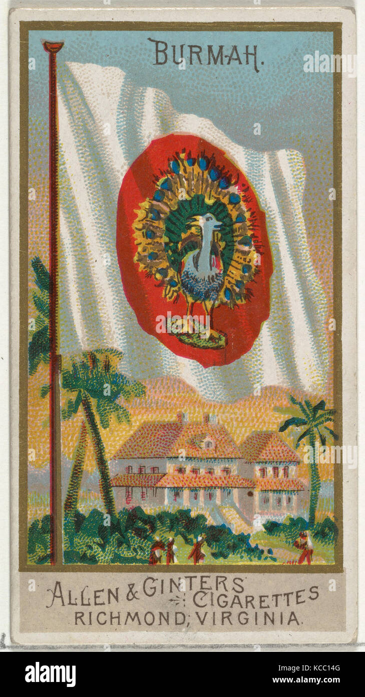 Burma, from Flags of All Nations, Series 2 (N10) for Allen & Ginter ...