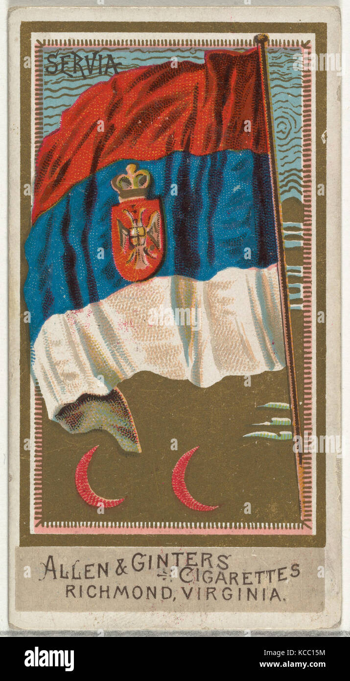 Serbia, from Flags of All Nations, Series 2 (N10) for Allen & Ginter ...