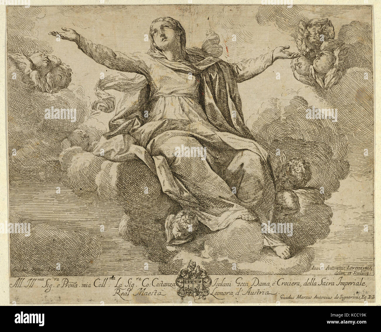 Drawings and Prints, Print, The Assumption of the Virgin, who is seated ...