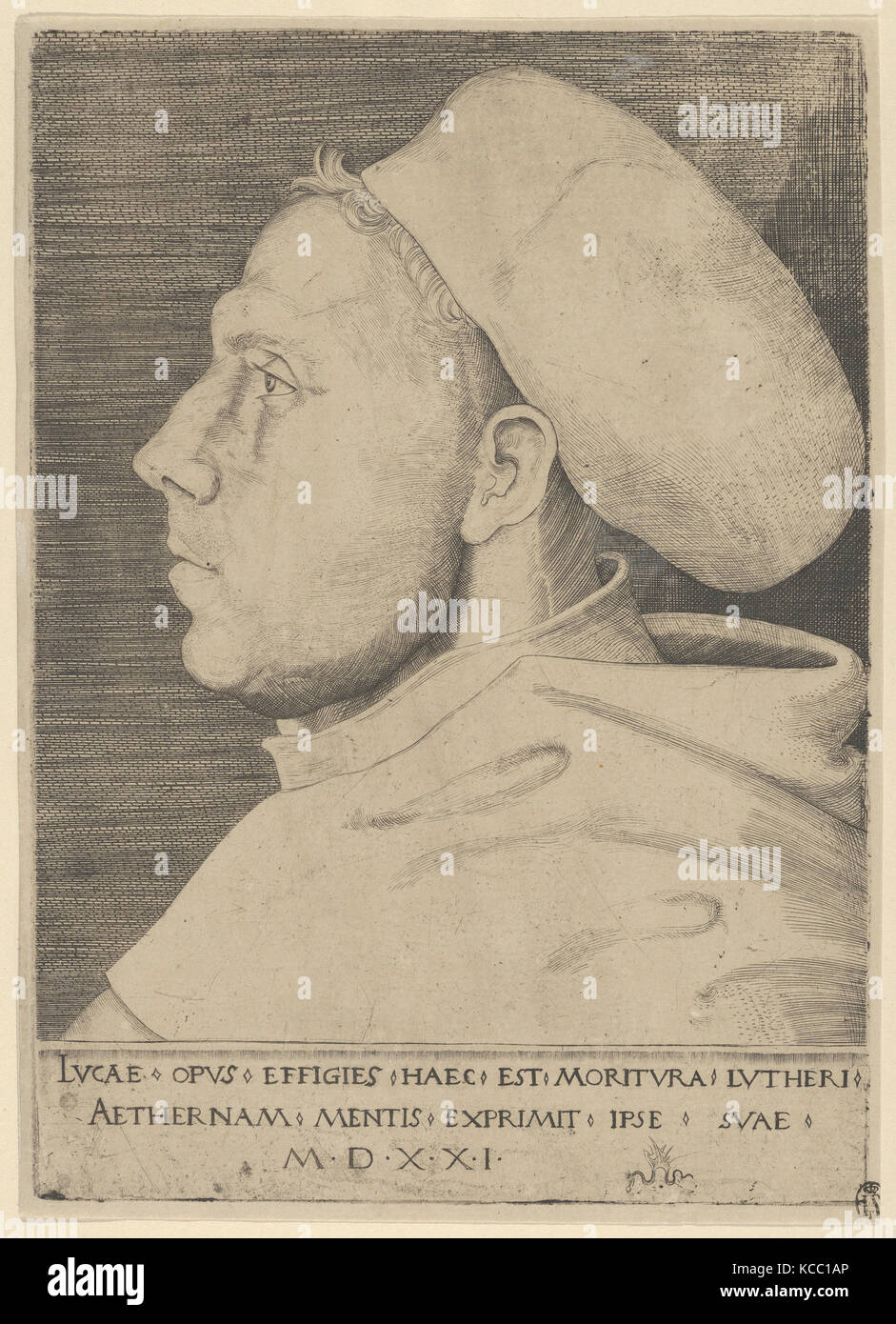 Luther as an Augustinian Friar, with Cap, Lucas Cranach the Elder, 1521 ...