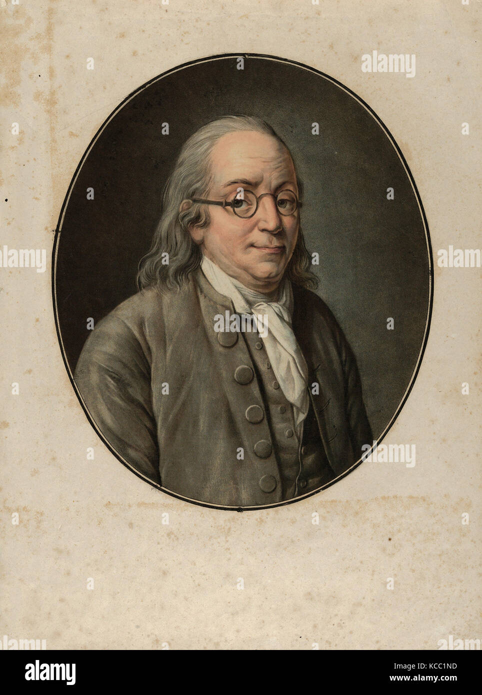 Portrait of Franklin, after Vanloo, Pierre Michel Alix (French, Paris ...