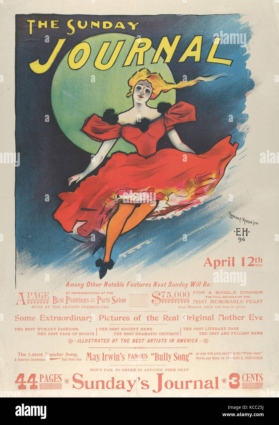 The Sunday Journal, 1896, Lithograph, Sheet: 21 1/16 × 14 7/8 in. (53.5 ...