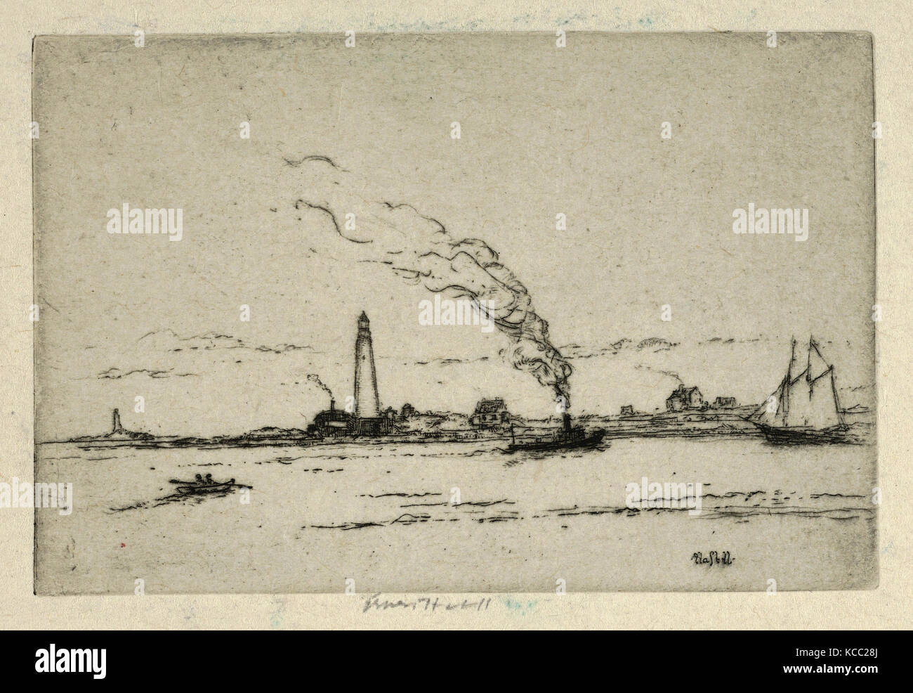 Drawings and Prints, Print, Boston Light, Artist, Ernest Haskell ...