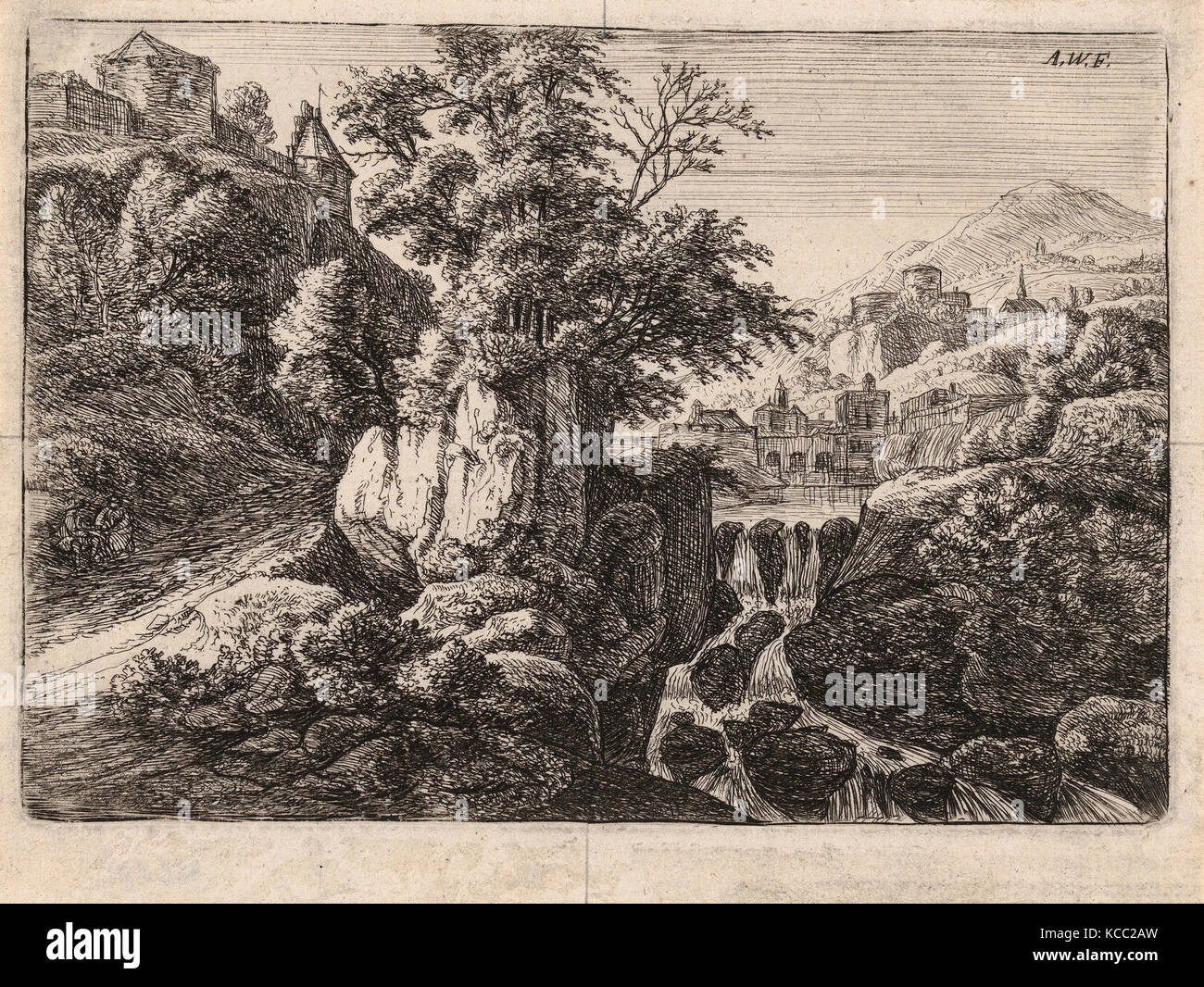 Drawings and Prints, Print, Triple Cascade, Artist, Anthonie Waterloo ...