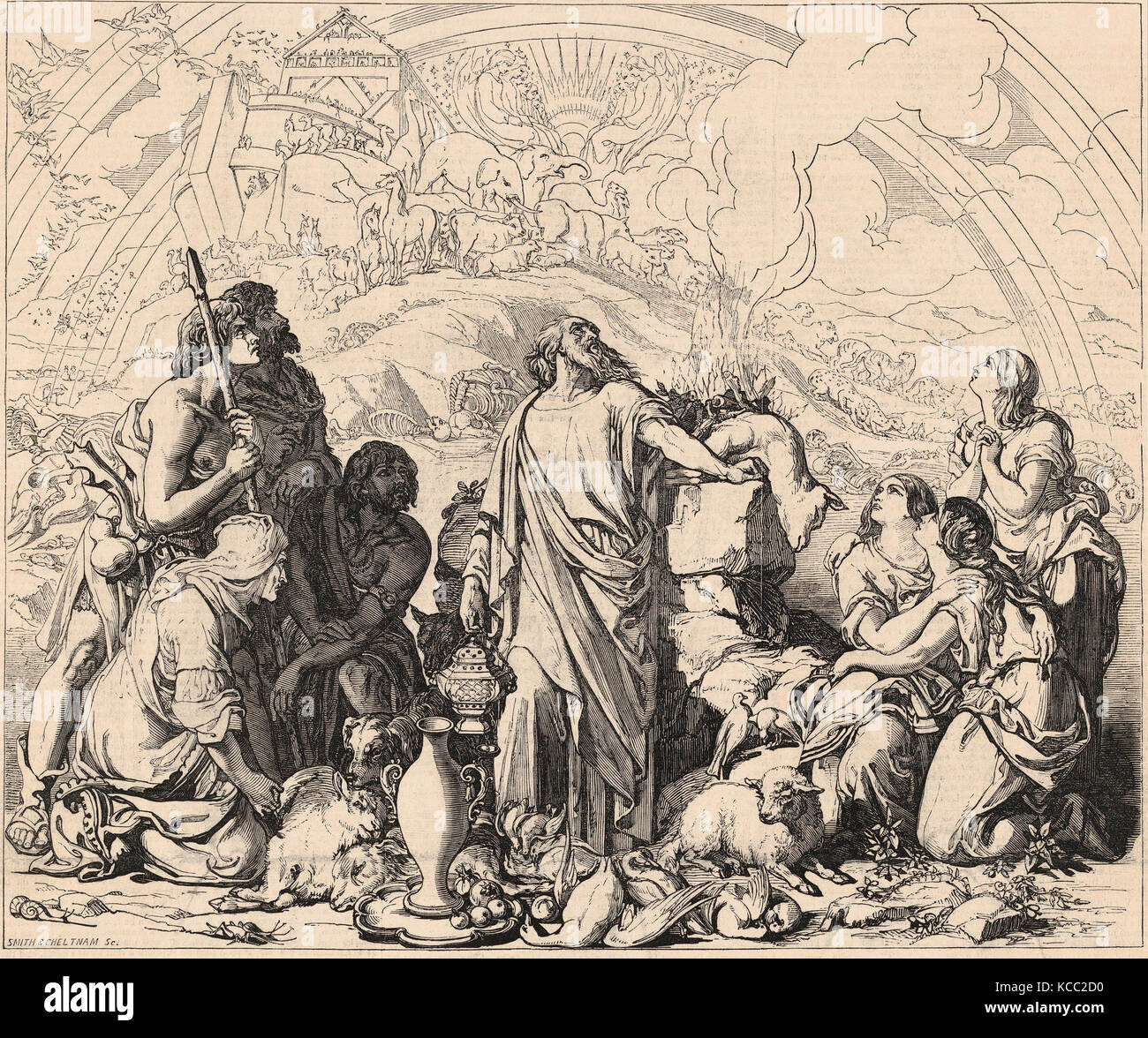 Drawings and Prints, Print, Noah'sacrifice, from the Illustrated London ...