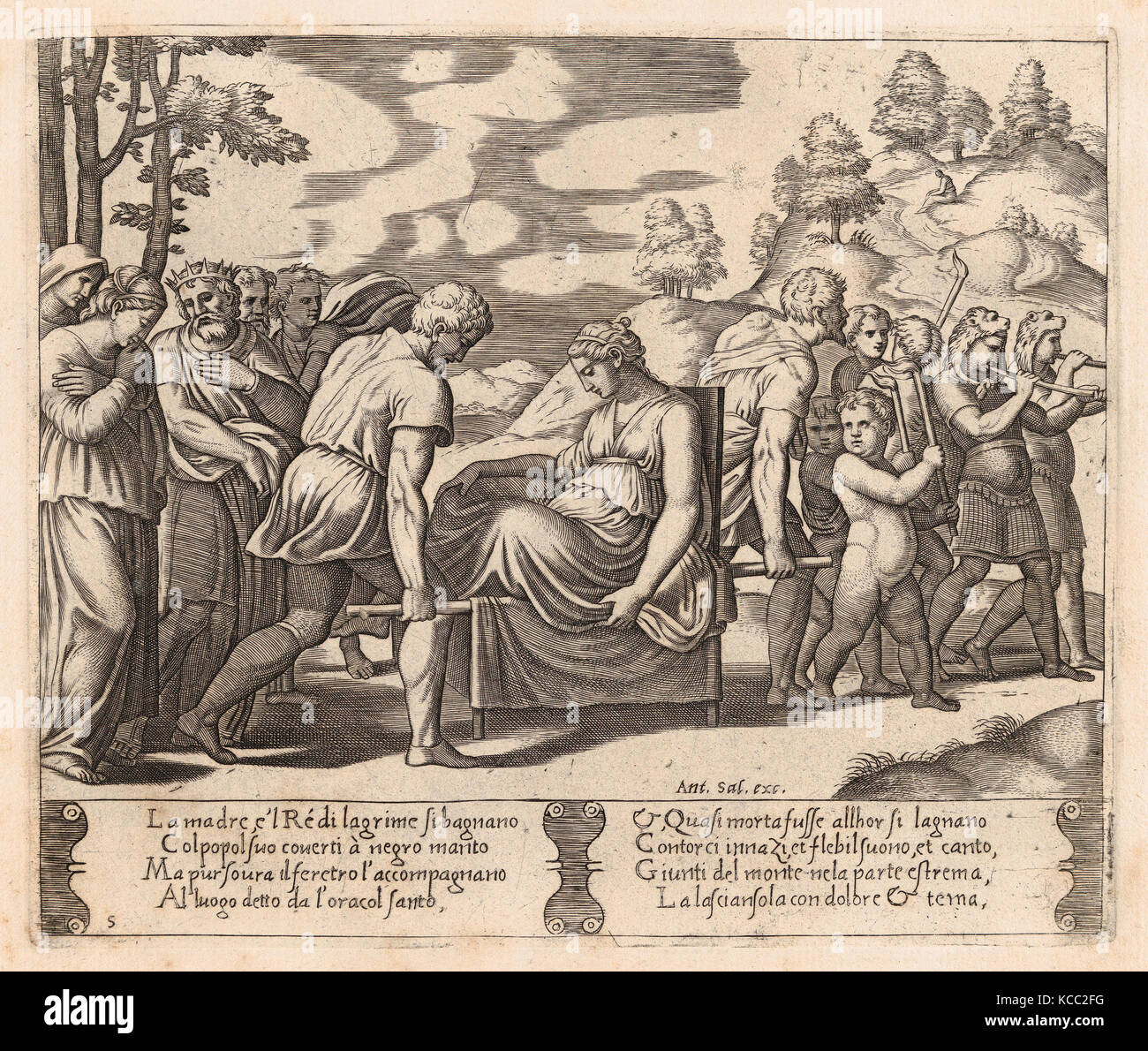 Drawings and Prints, Print, Plate 5: Psyche, seated, being taken to a ...