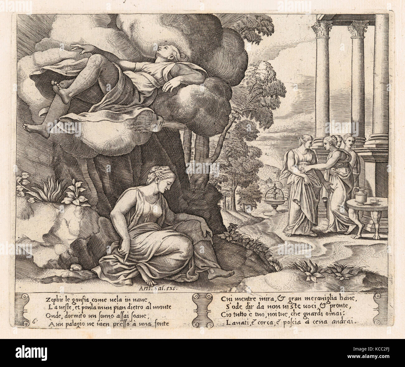 Drawings and Prints, Print, Plate 6: Zephyr carrying Psyche to an ...