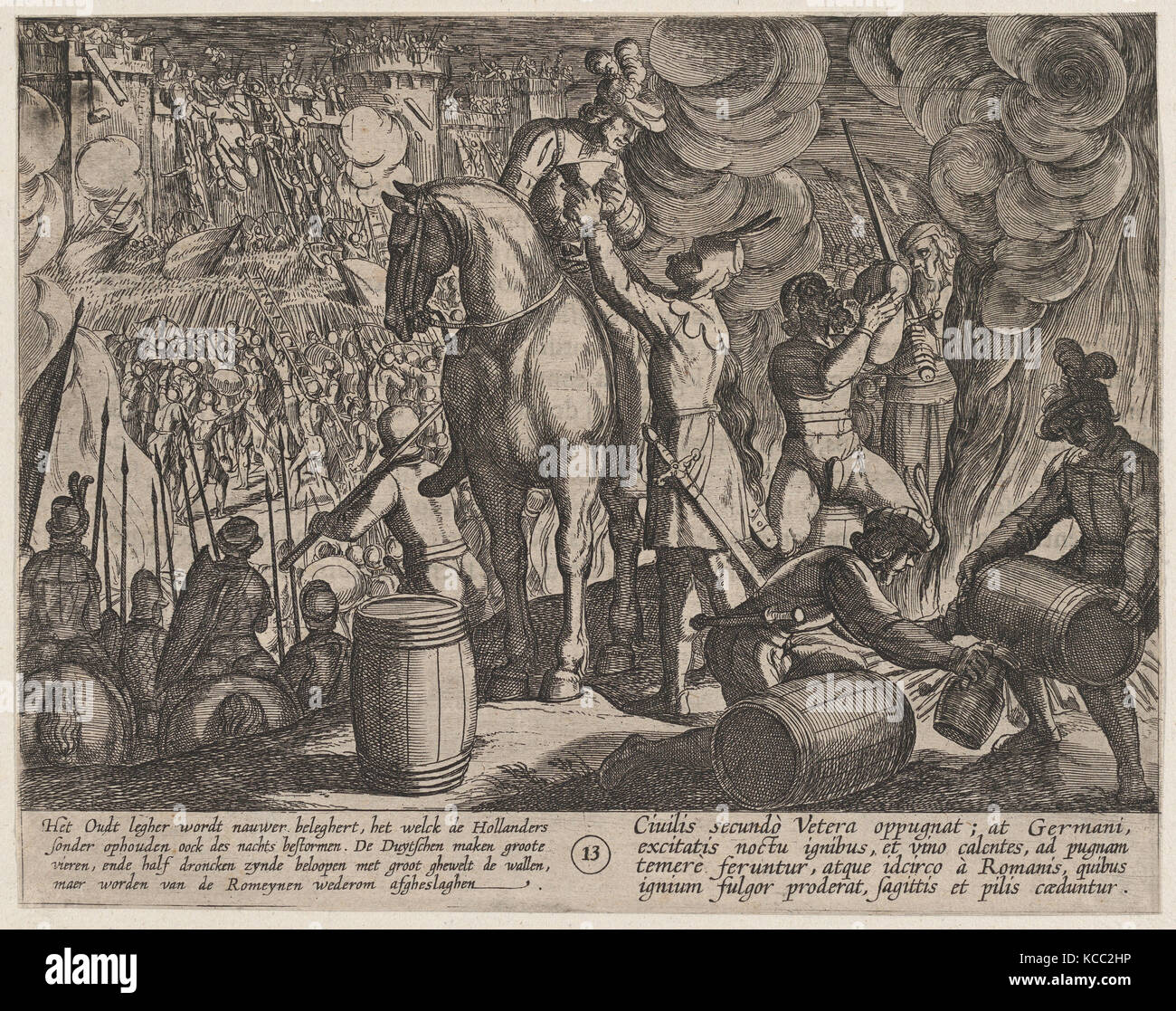 Plate 13: Attack on the Roman Fortress at Night, from The War of the ...