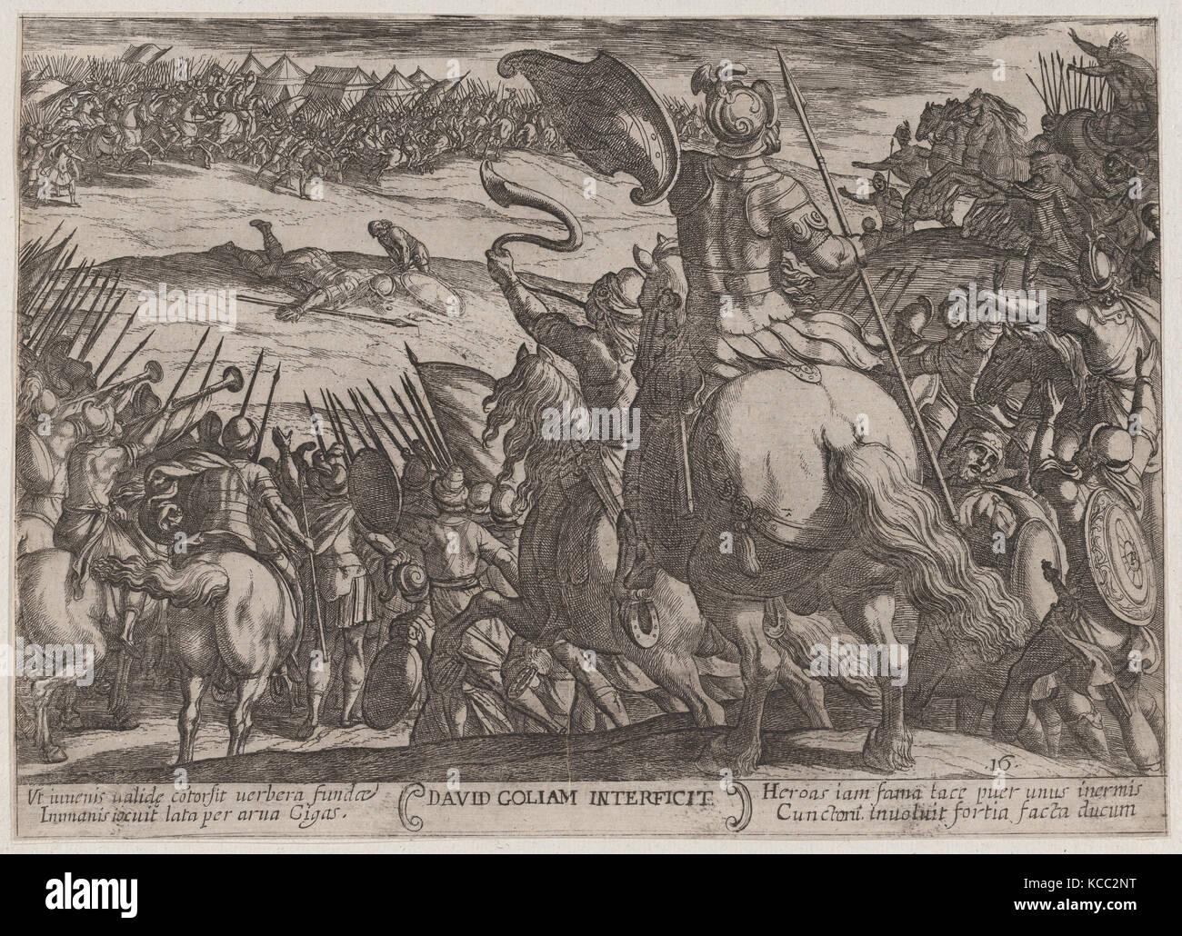 Plate 16: David Killing Goliath, from 'The Battles of the Old Testament ...