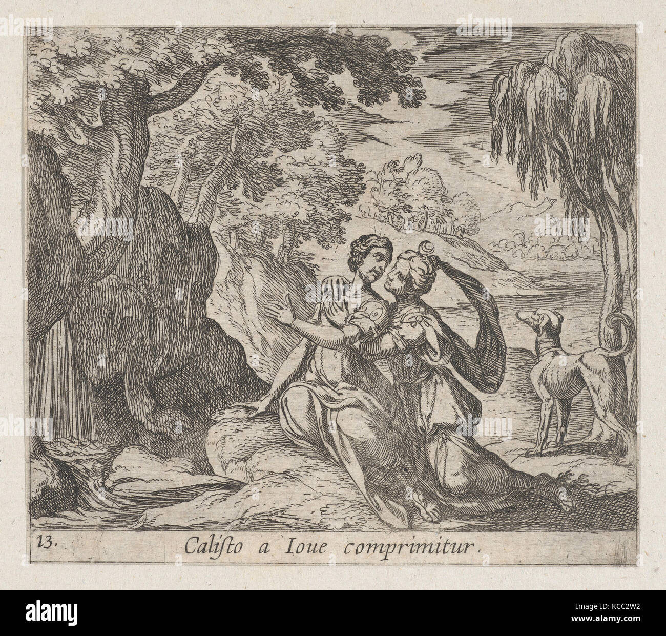Plate 13:Jupiter and Callisto (Calisto a Iove comprimitur), from Ovid's ...