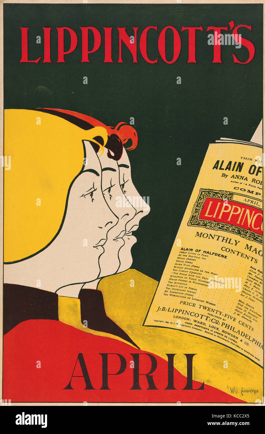 Drawings and Prints, Print; Poster, Lippincott's, April, Artist ...