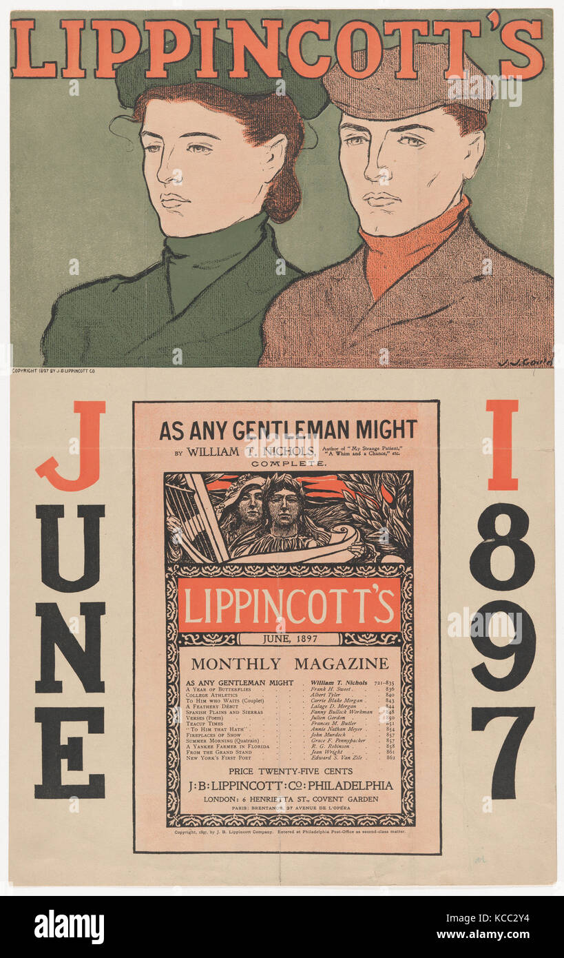 Lippincott's: June, 1897, Lithograph, Sheet: 19 3/16 × 11 7/8 in. (48.7 ...
