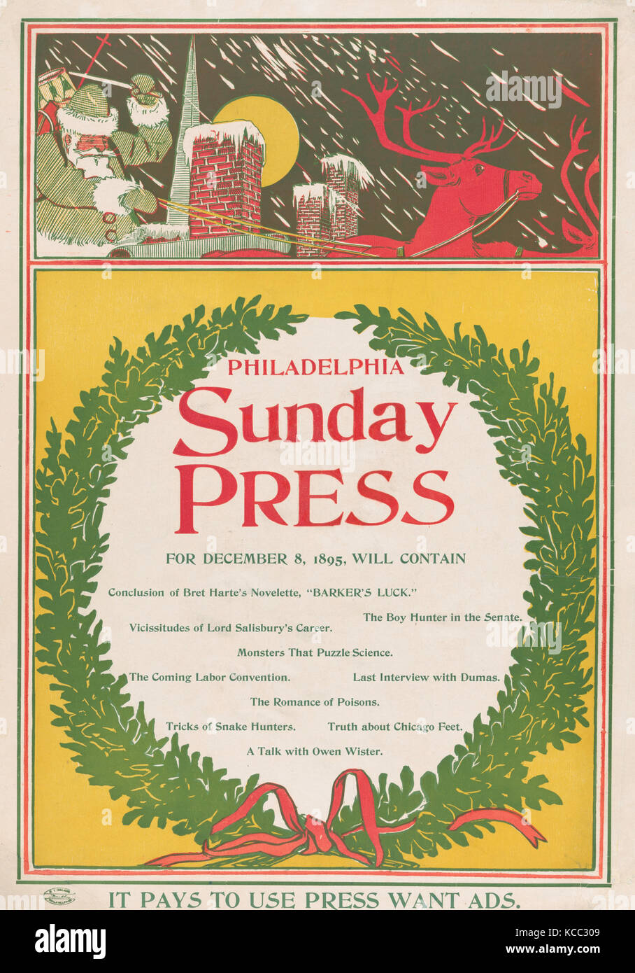 Philadelphia Sunday Press: December 8th, Anonymous, American, 19th ...