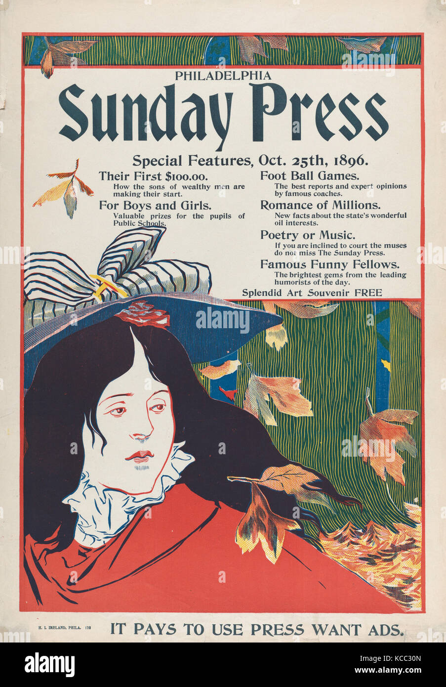 Sunday Press: October, 1896, George Reiter Brill, 1896 Stock Photo - Alamy
