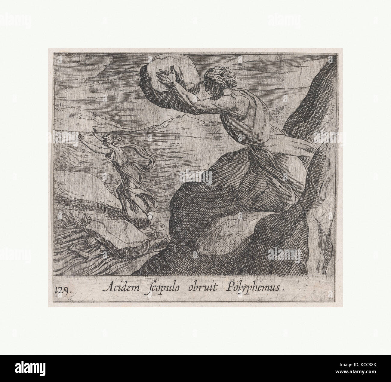 Plate 129: Acis Killed by Polyphemus (Acidem Scolpulo orbruit Polyphemus), from Ovid's ...