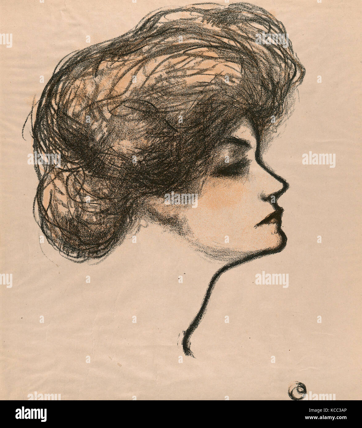 Drawings and Prints, Print Poster, Profile of a Woman, Artist, Ernest ...
