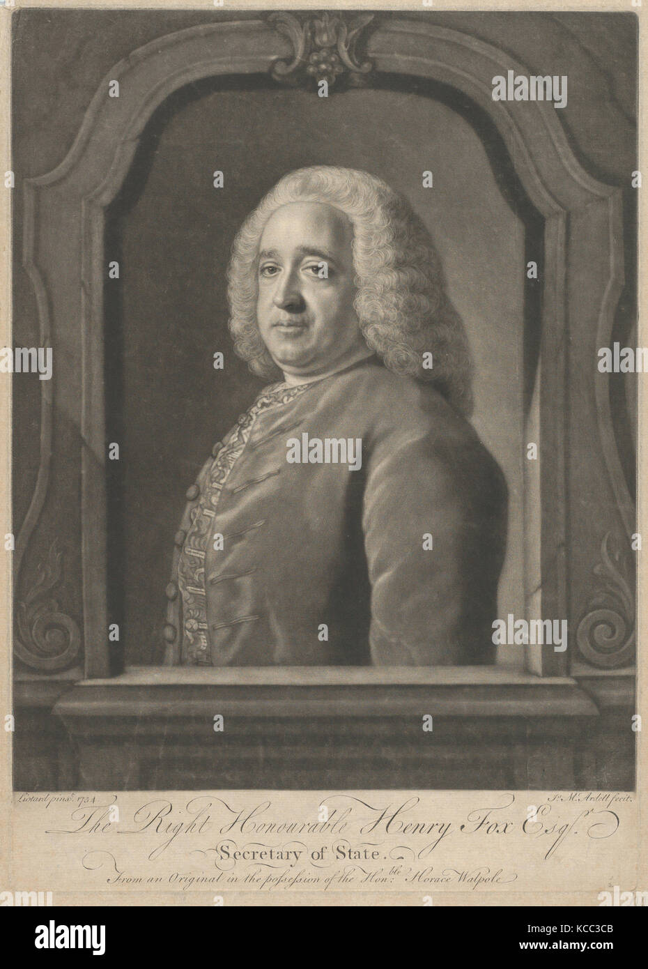 Portrait of Henry Fox, 1756, Mezzotint, plate: 13 7/8 x 9 13/16 in. (35 ...
