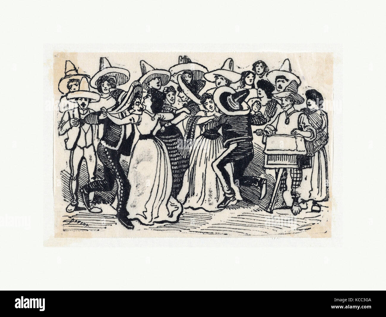 Drawings and Prints, Print, A ball, scene from the Mexican Revolution ...