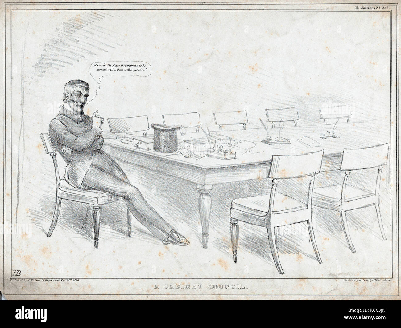 Drawings and Prints, Print, A Cabinet Council, HB Sketches, No. 355 ...