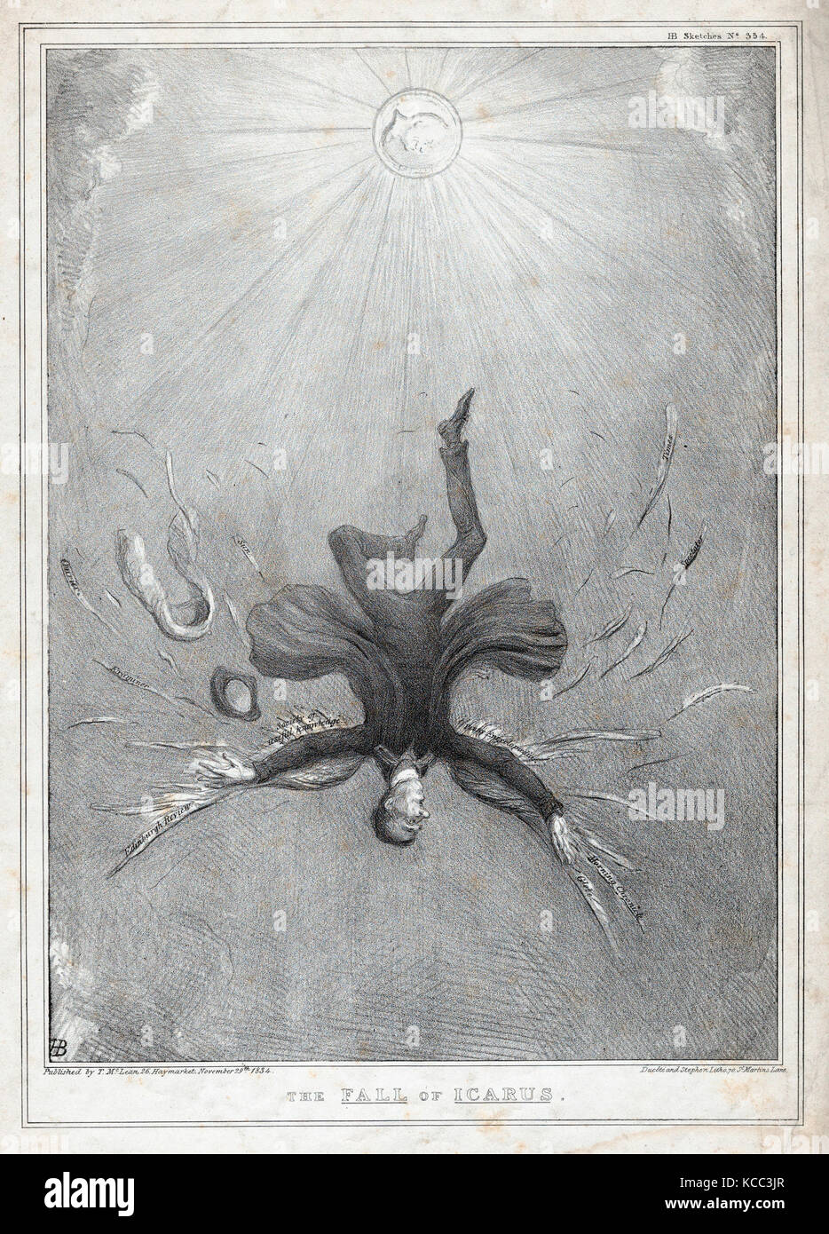 Drawings and Prints, Print, The Fall of Icarus, HB Sketches, No. 354 ...