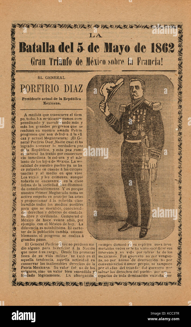 Broadside relating to a news story about the Mexican victory over the ...