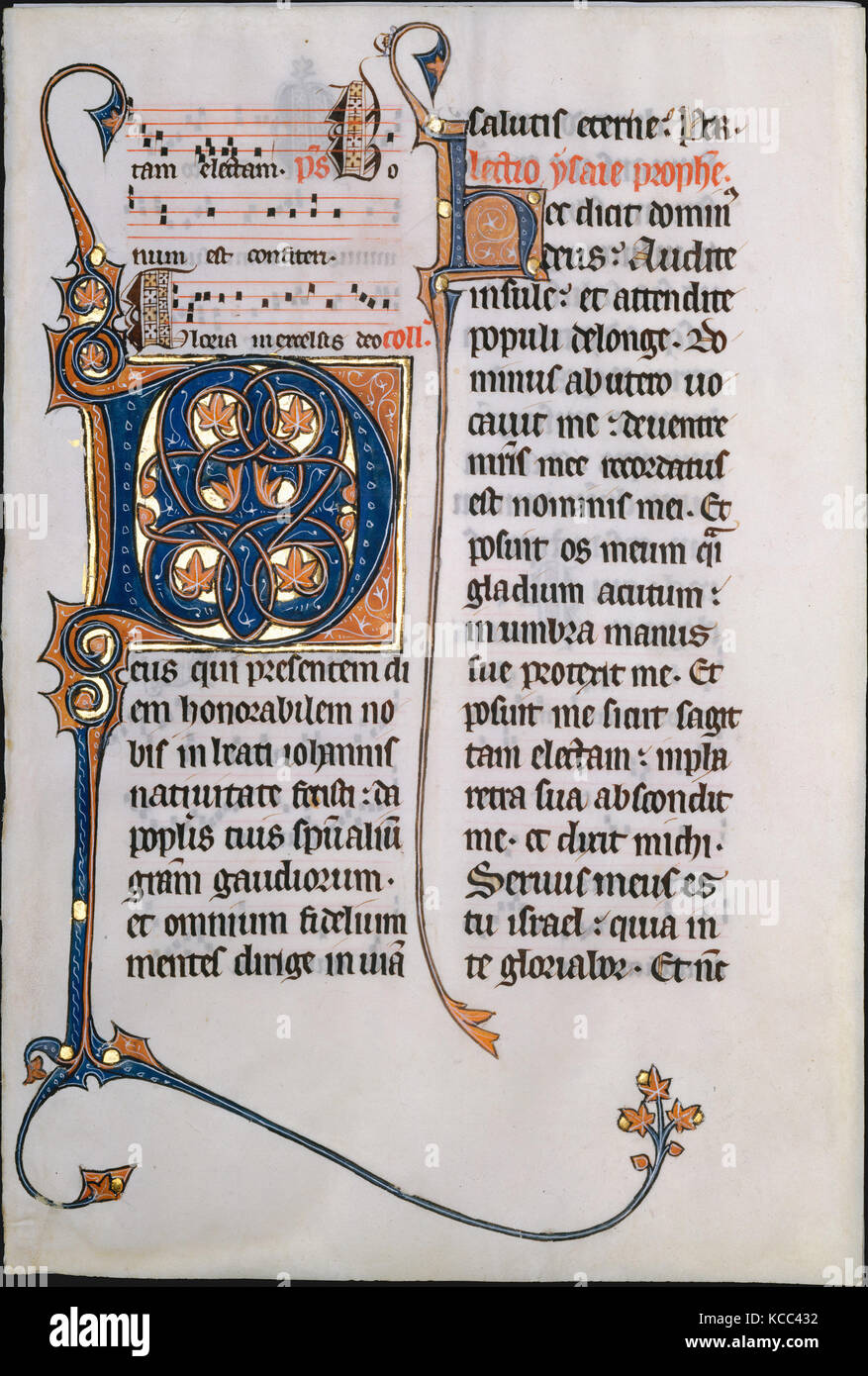 Manuscript Leaf with Initial M, from a Missal, ca. 1290 Stock Photo - Alamy