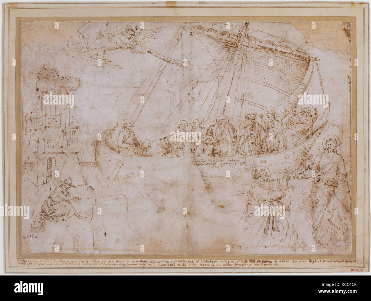 Free Copy of Giotto's Navicella (recto); Copy of Adam in Masaccio's ...