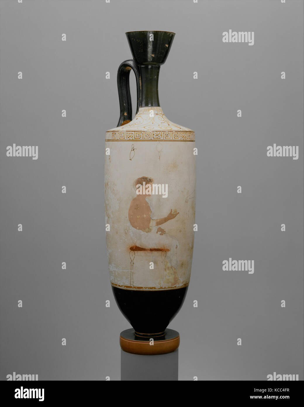 Terracotta lekythos (oil flask), Classical, ca. 440 B.C., Greek, Attic ...
