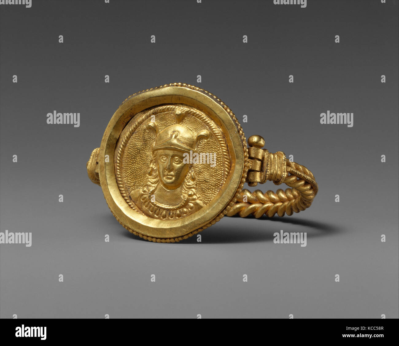 Bracelet with Bust of Roma, 400–450, Made in Rome, Byzantine, Gold ...