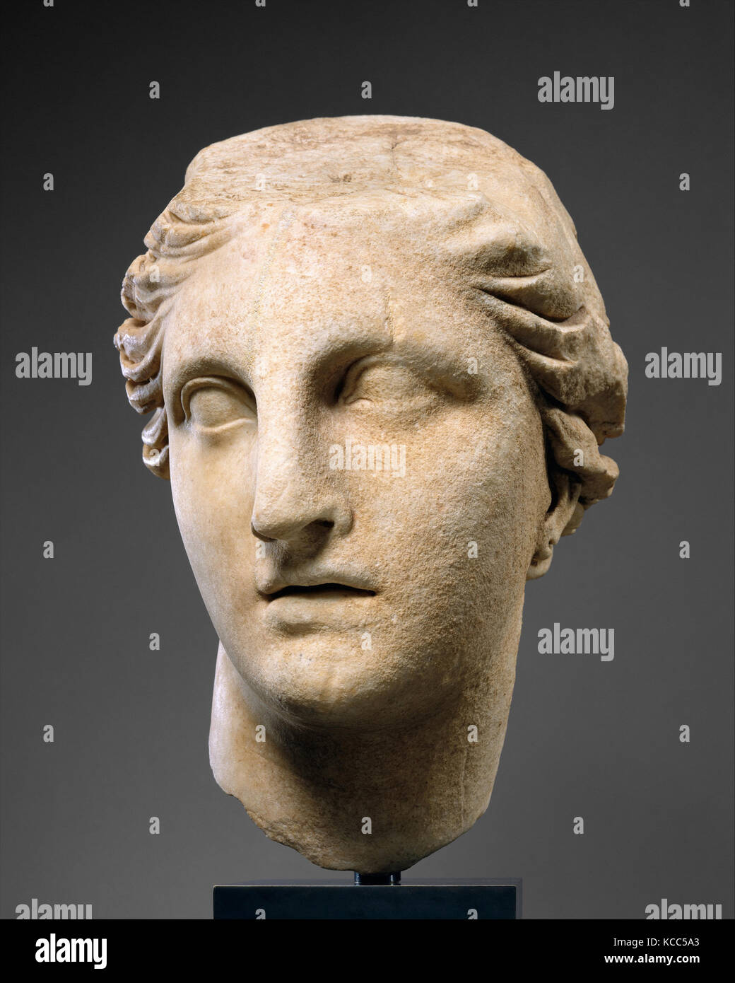 Marble head of Athena, Hellenistic, ca. 200 B.C., Greek, Marble, H. 19 ...