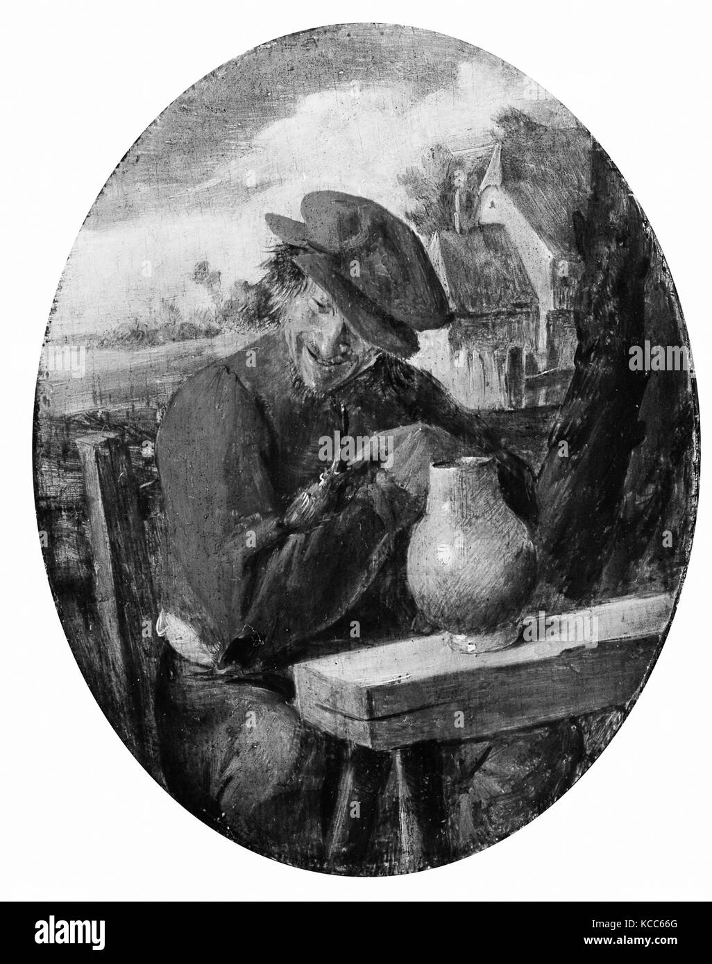 Oil on wood panel Black and White Stock Photos & Images - Alamy