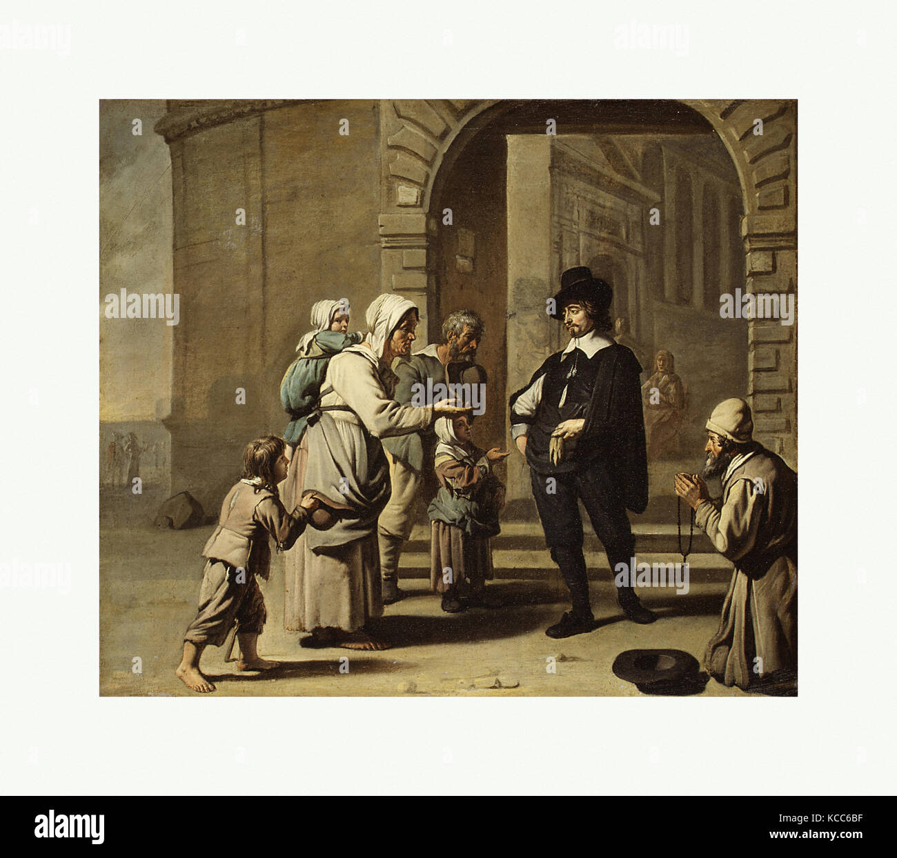 Beggars at a Doorway, Master of the Béguins, French or Flemish, active ...