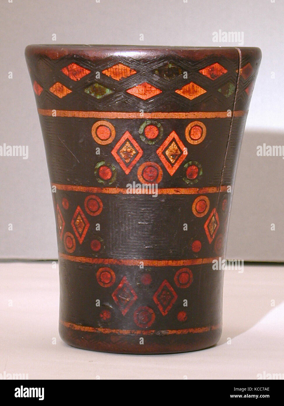 Kero, 16th century, Peru, Quechua, Wood, pigmented resin inlay, Height ...