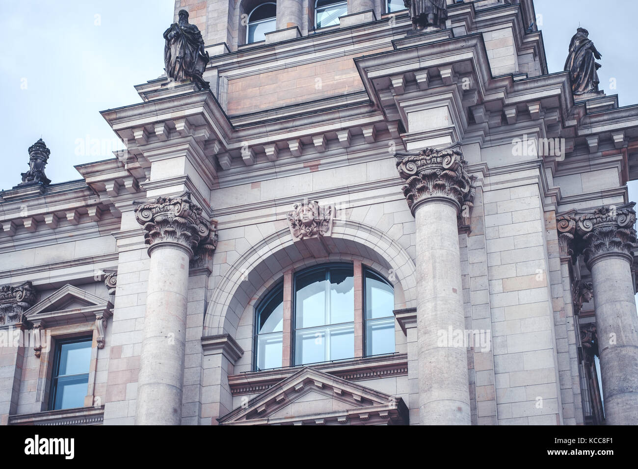 Beautiful historic building facade details of the German Reichstag ...
