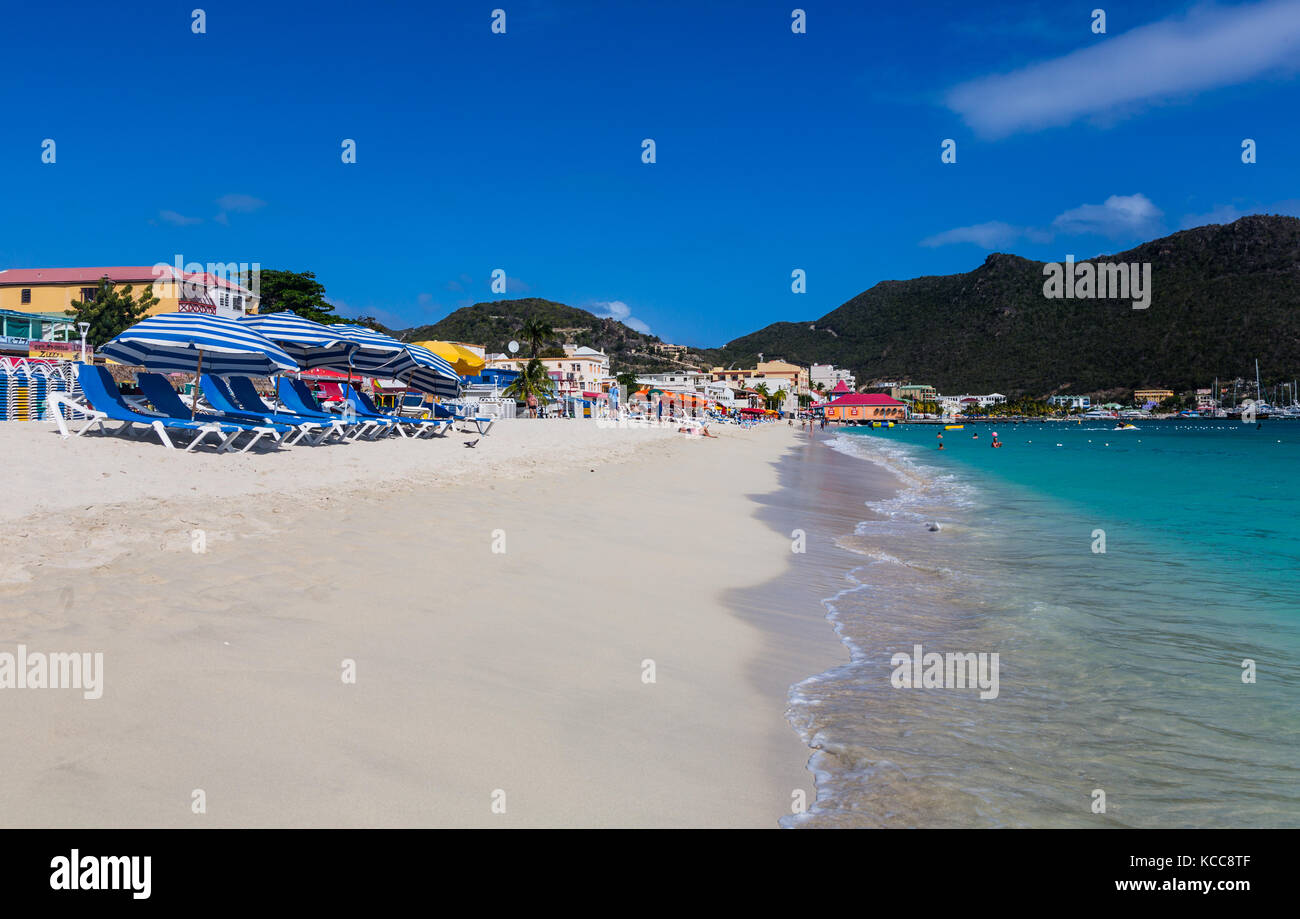 Great Bay beach, Philipsburg, St Maarten Stock Photo - Alamy