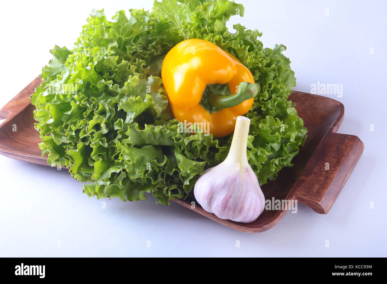 Fresh assorted vegetables with leaf lettuce. Isolated on white ...