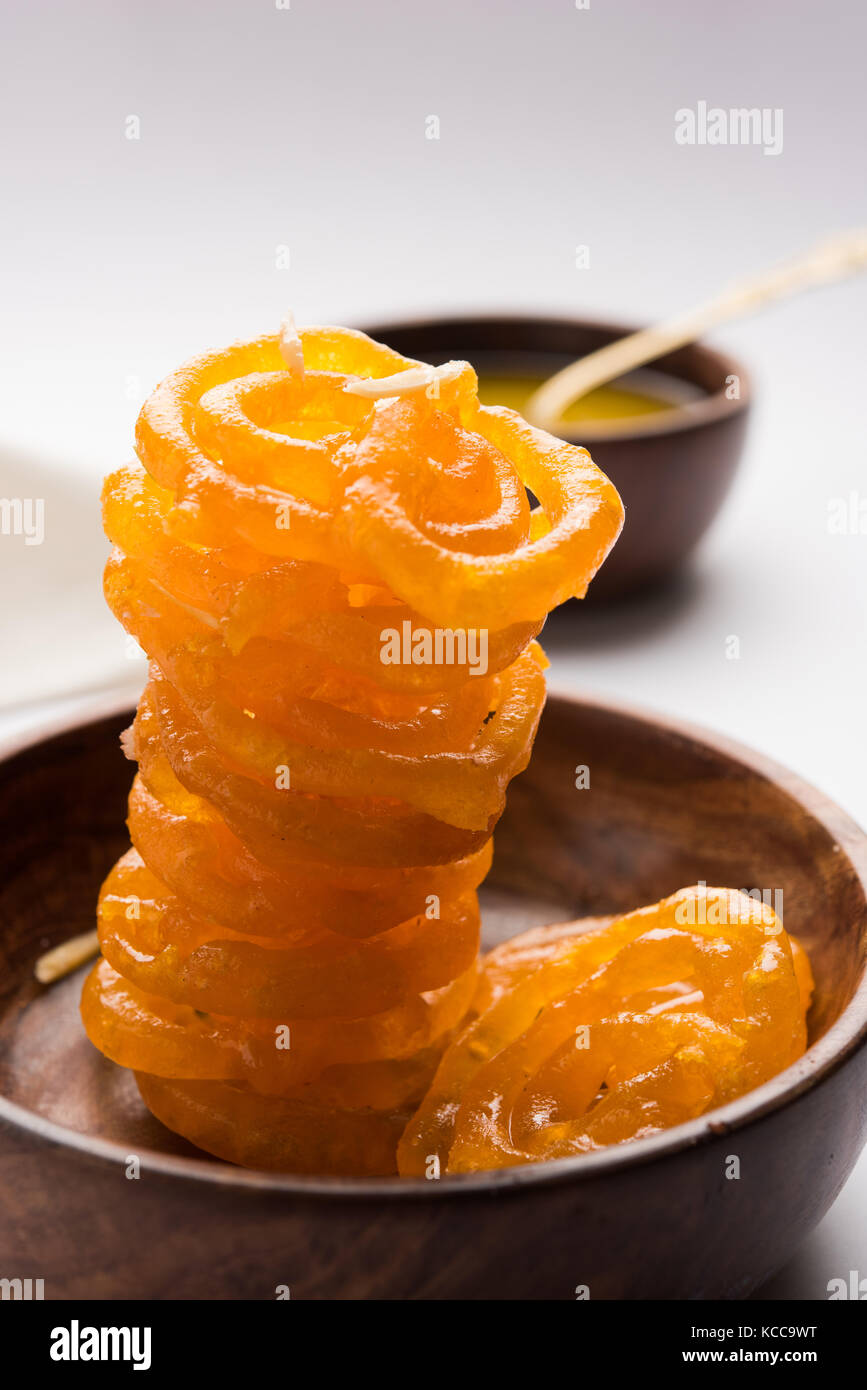 Stock photo of Jalebi or Jilbi or imarati, indian sweet food fried in ...