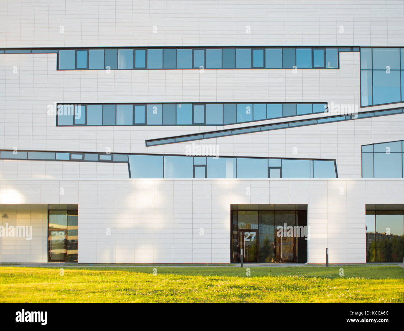 Wall of a modern building, white. Modern architecture Stock Photo - Alamy