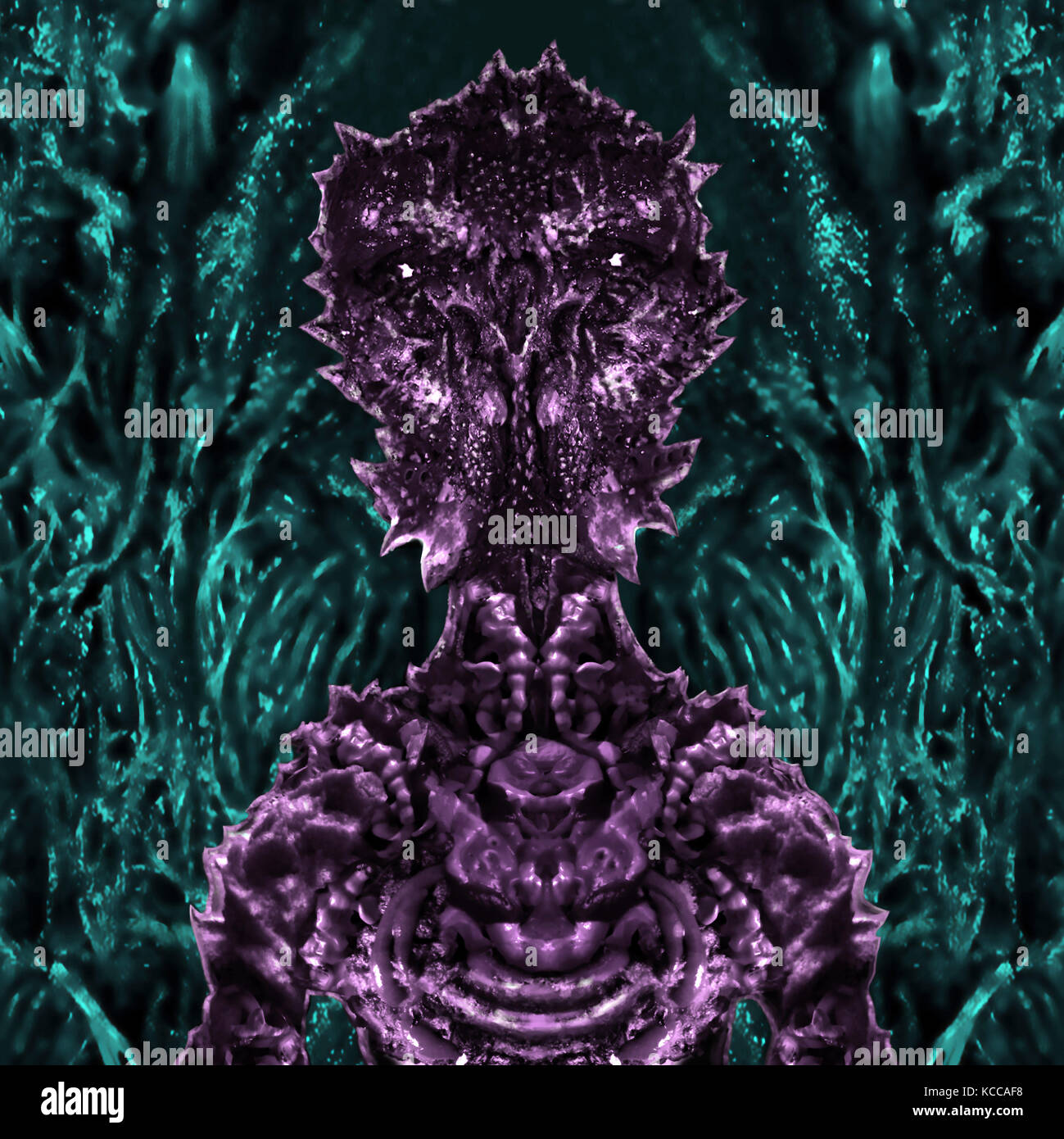 Astronaut alien insect sits in his ship. Science fiction original ...