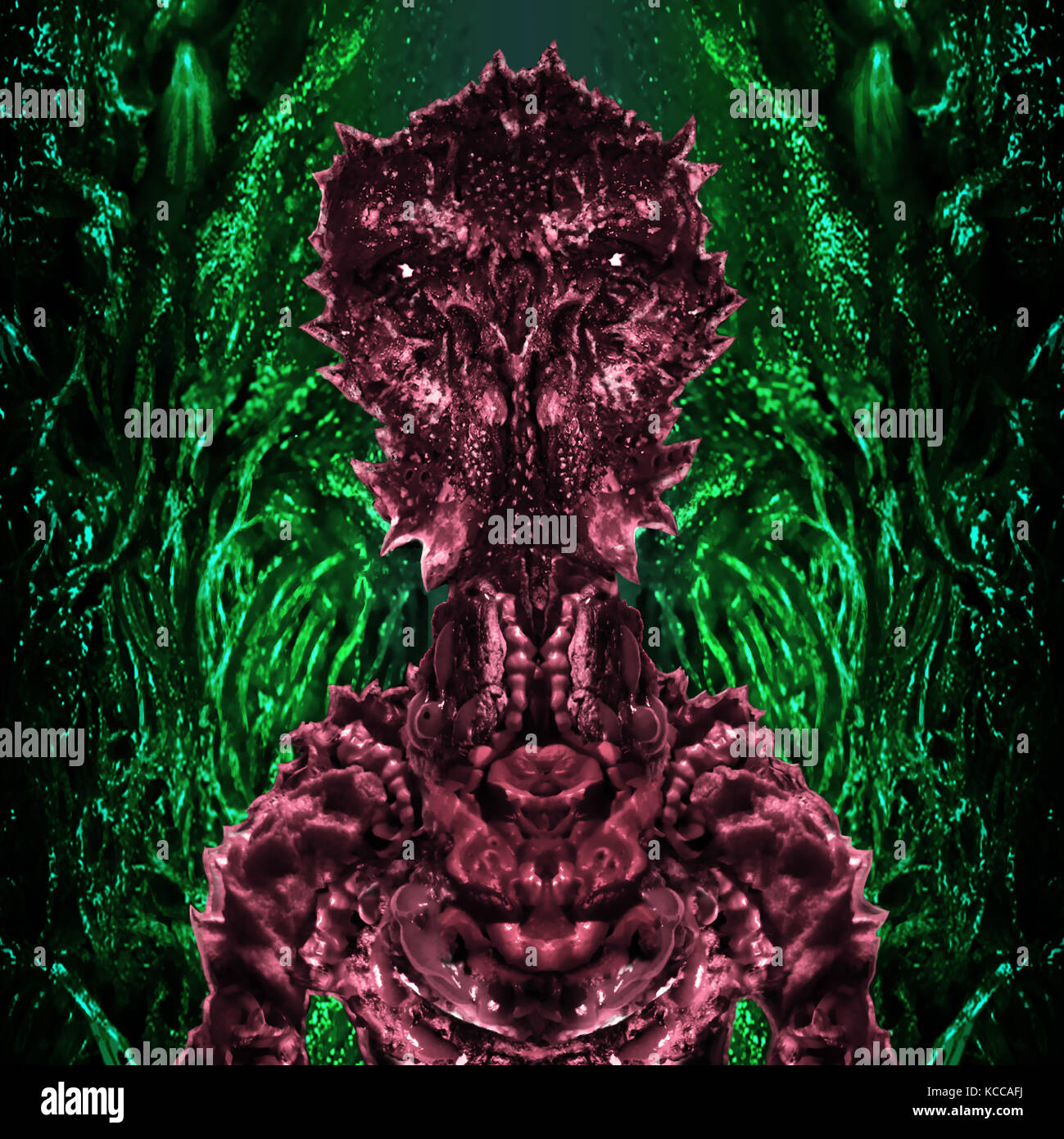 Spaceman martian invader sits inside his ship. Science fiction original ...