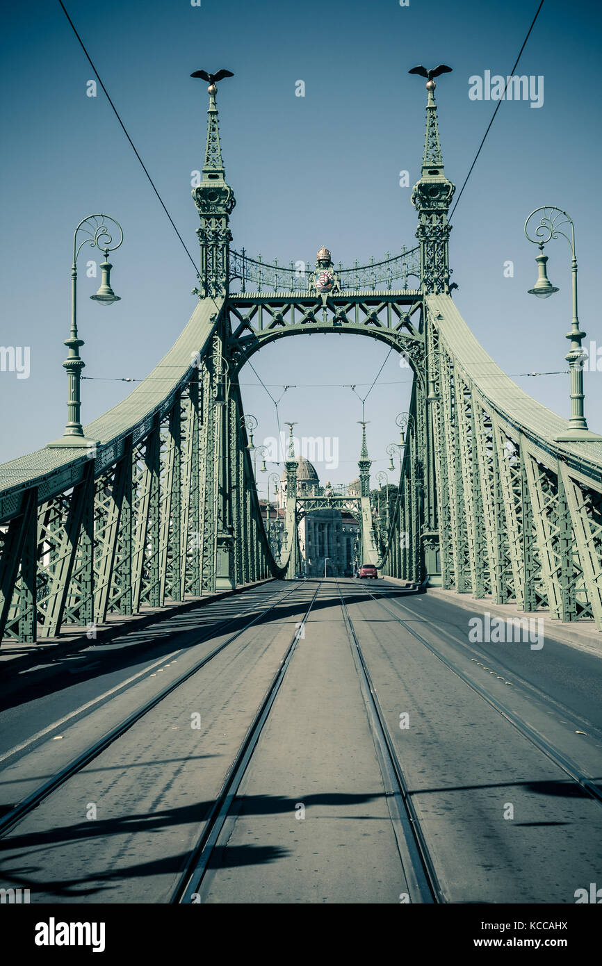The historic Liberty Bridge or Freedom Bridge built between 1894 and ...