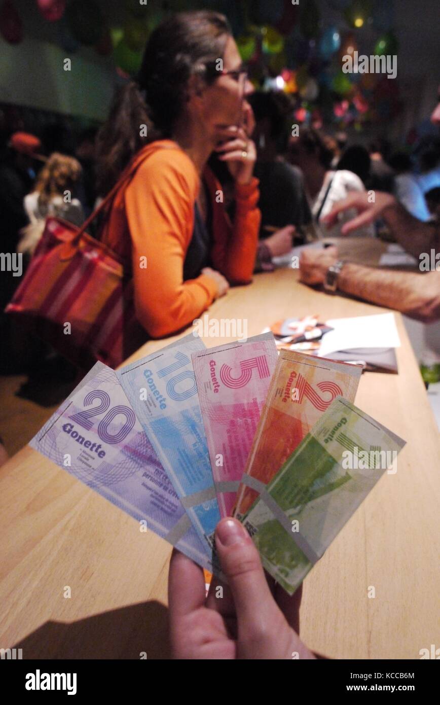 Official Lauching of local money "La Gonette", in Lyon, France Stock ...