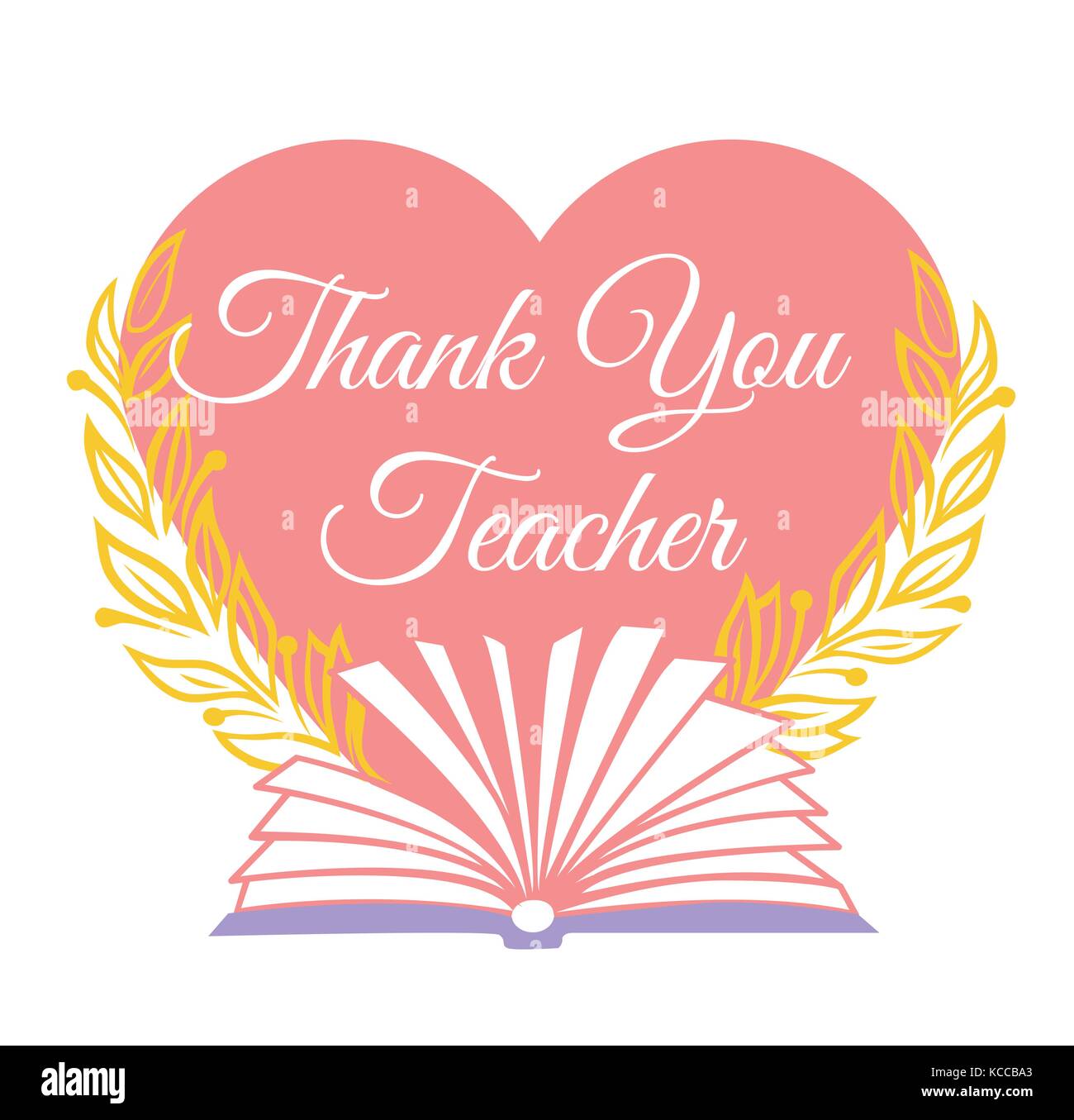 Greeting card for the teacher's day in the form of a heart with an ...