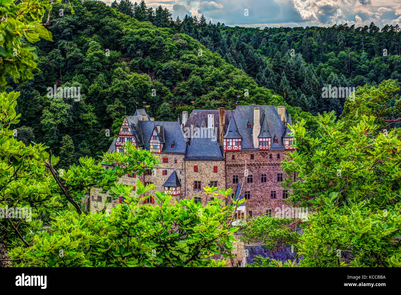 Eltz Castle in Rhineland-Palatinate, Germany. Beautiful landscape with ...